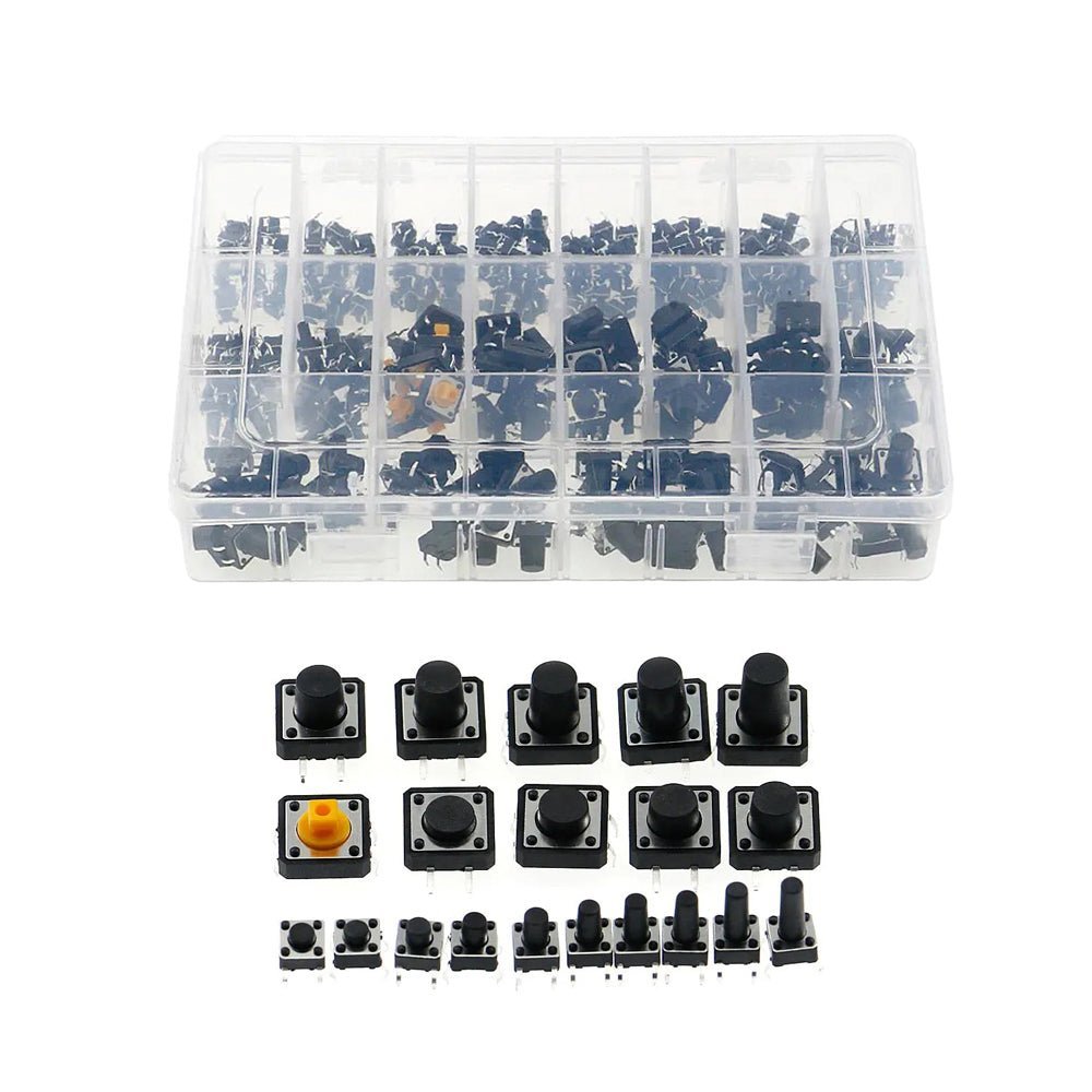 250 Piezas Push Button Pulsador 4 Pines Interruptor 20 Tipos - Tecneu