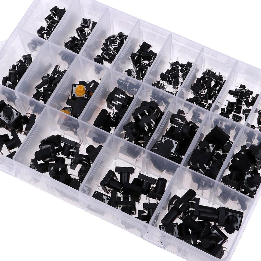 250 Piezas Push Button Pulsador 4 Pines Interruptor 20 Tipos - Tecneu