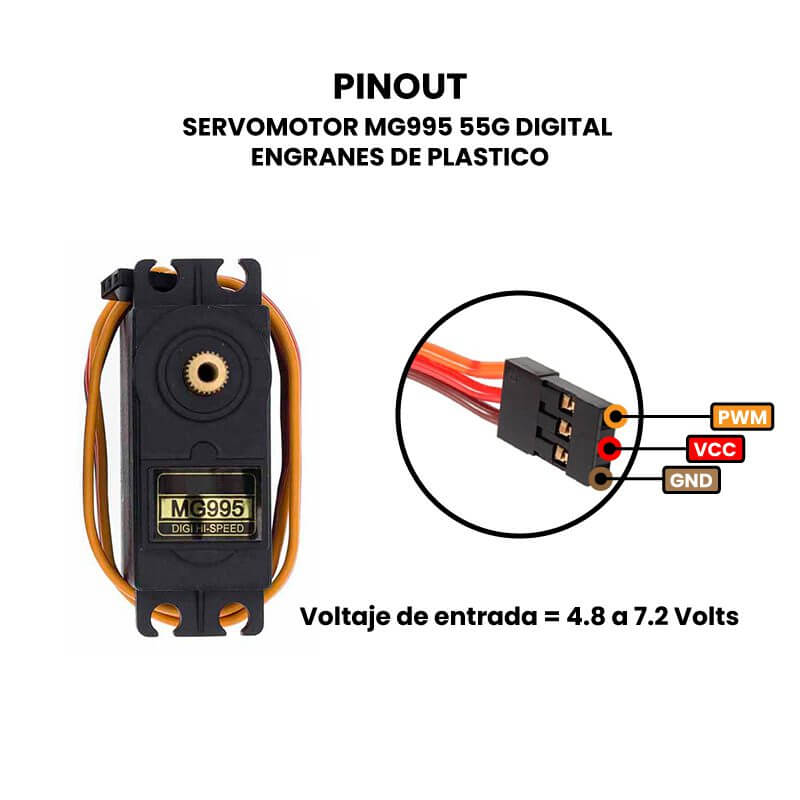 Servomotor Mg995 Towerpro 15KG Servo 180º - Tecneu Servomotor Mg995 Towerpro 15KG Servo 180º - Tecneu