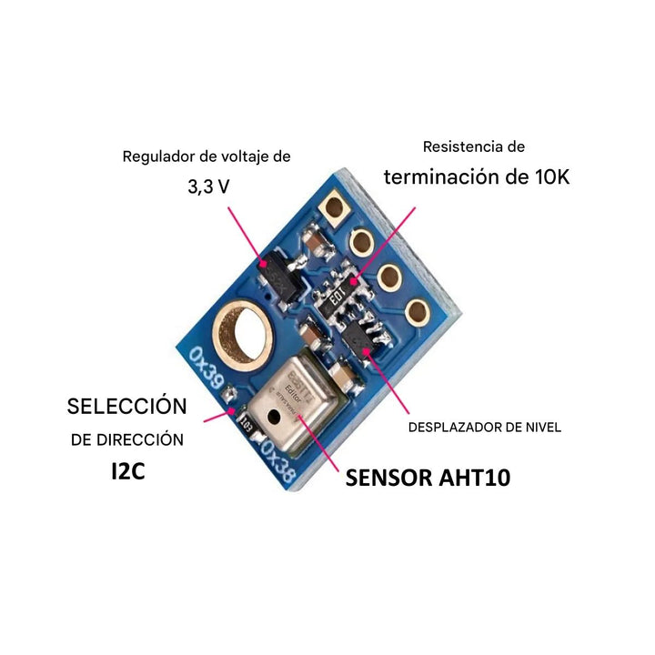 AHT10 Sensor Digital de Temperatura y Humedad I2C – Tecneu