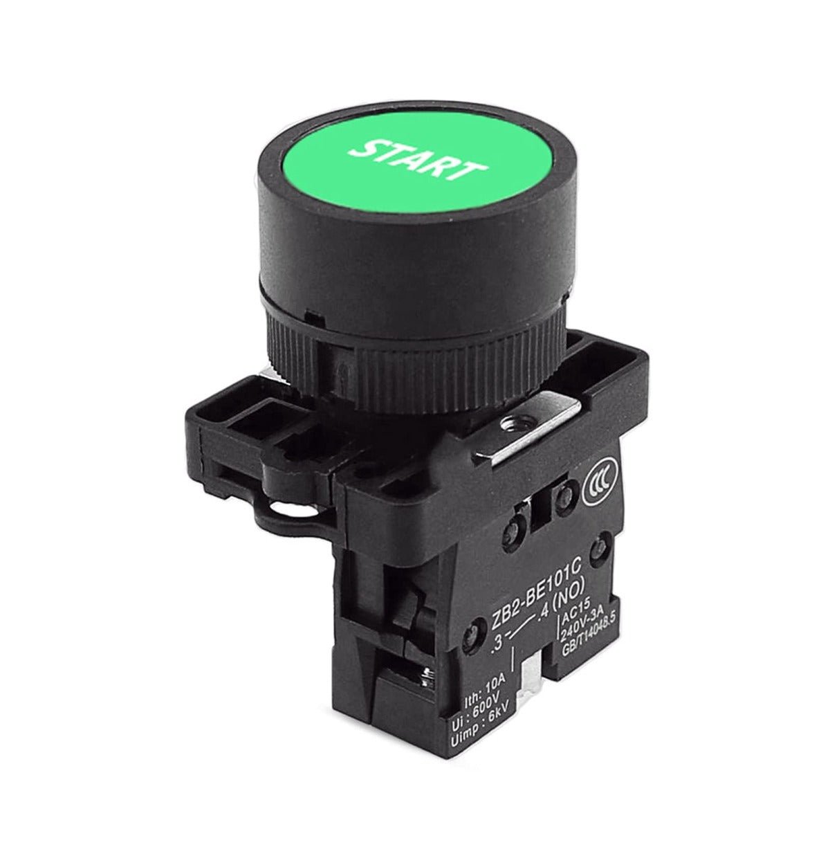 Botón Pulsador Industrial 22mm XB2-EA3311 Verde ZB2-BE101C - Tecneu