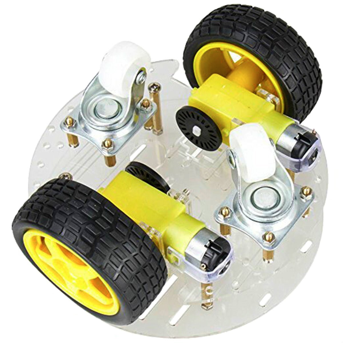 Chasis Carro Circular Kit 2 Llantas Rueda Loca Robot - Tecneu