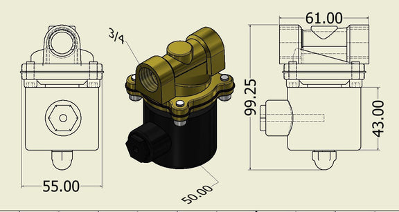 Electroválvula Solenoide Metalica 3/4 Pulgadas 12v Gas Agua Aire - Tecneu