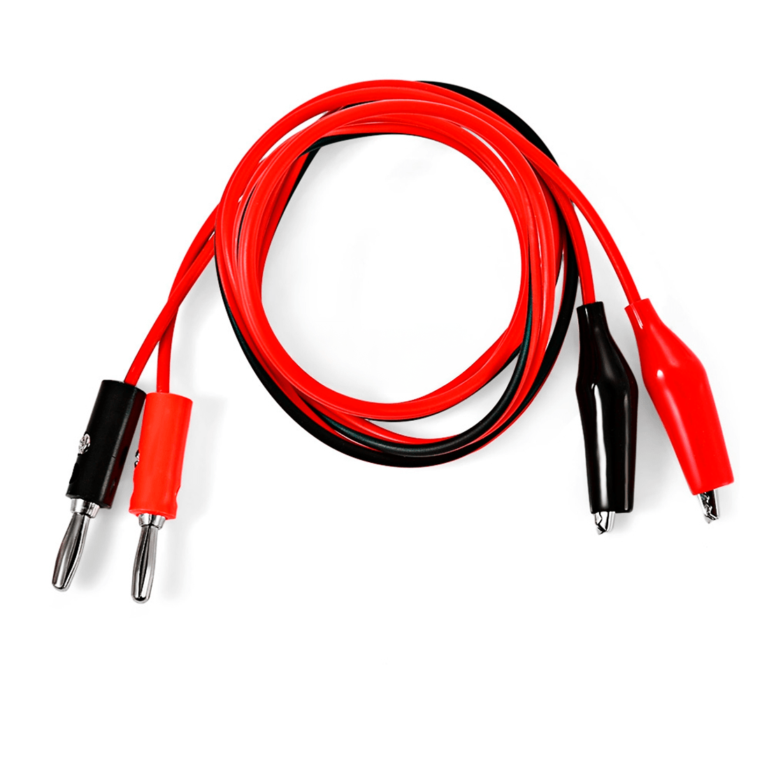 Kit Cables 1m Banana 4mm Rojo y Negro Con Pinzas Caiman – Tecneu