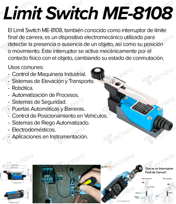 Limit Switch Me-8108 Interruptor De Limite Final De Carrera - Tecneu