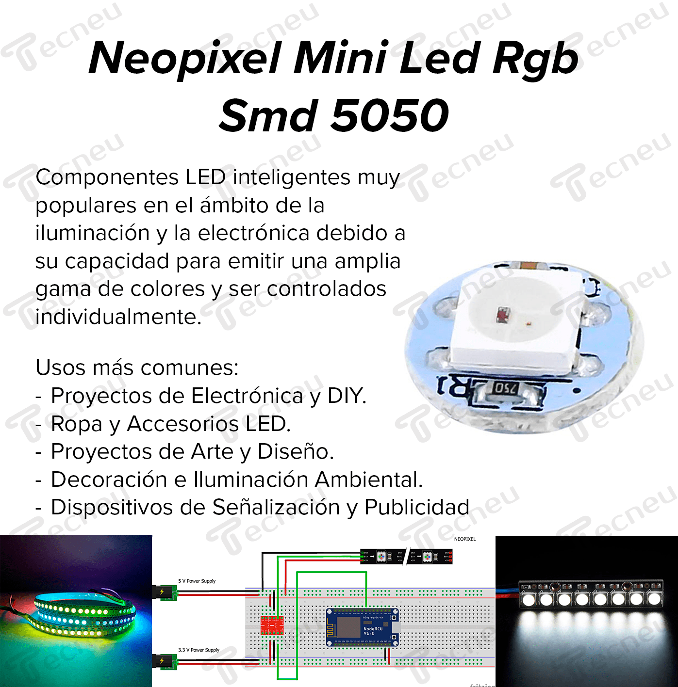 Neopixel Mini Led Rgb Smd 5050 - Tecneu