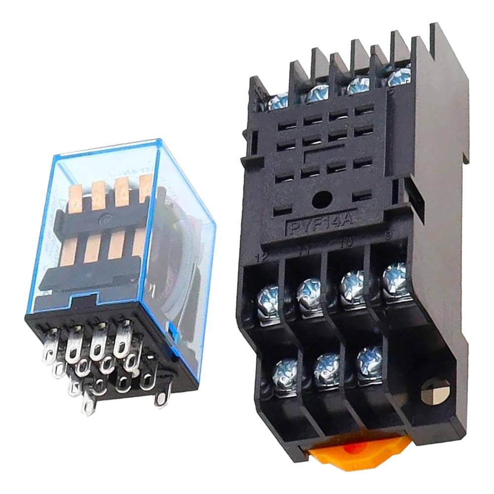 Relevador Industrial Relay Control MY4NJ + Base PYF14A - Tecneu