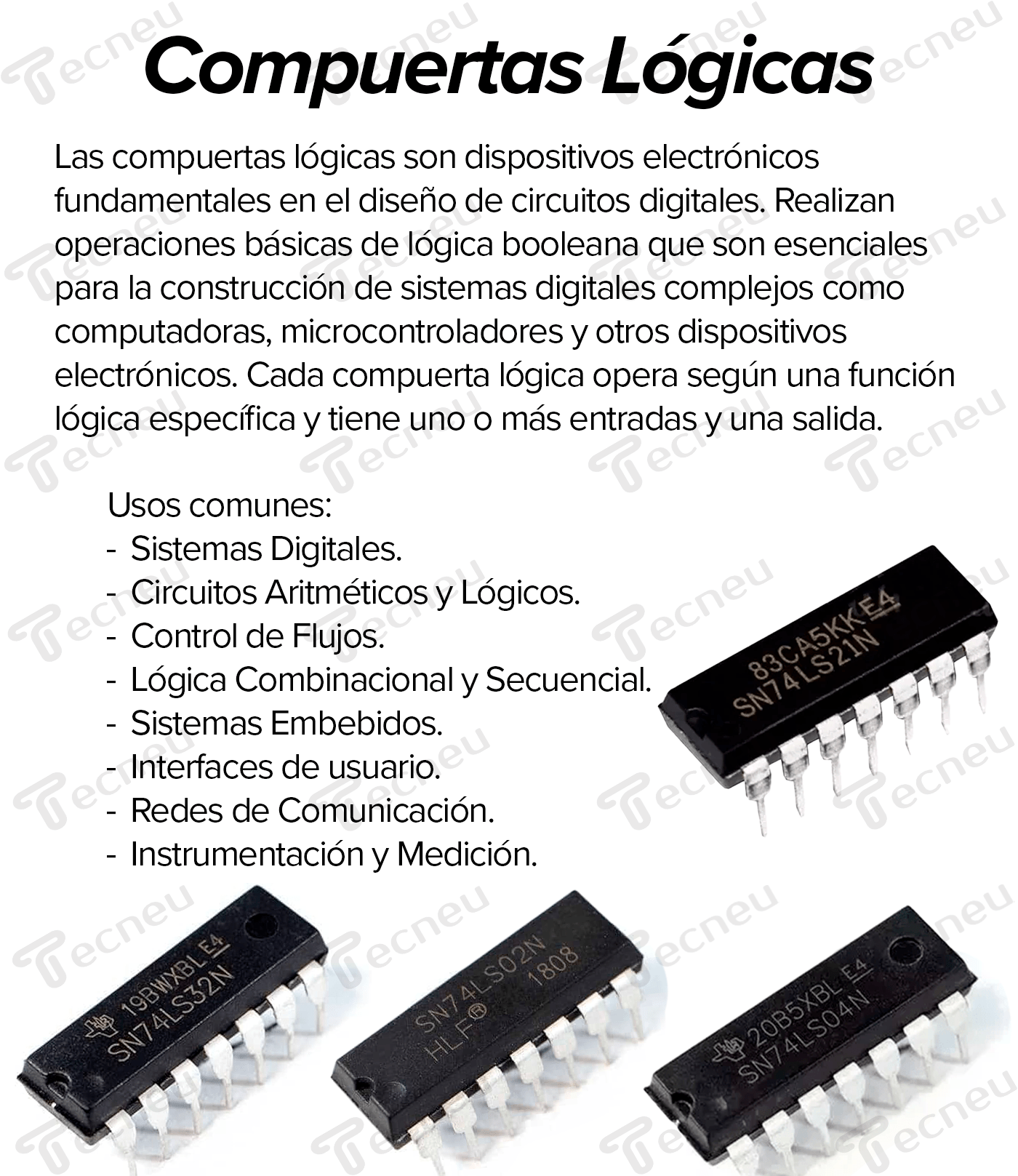 SN74LS04N Compuerta Lógica NOT Inversora Hexadecimal 74LS04 - Tecneu