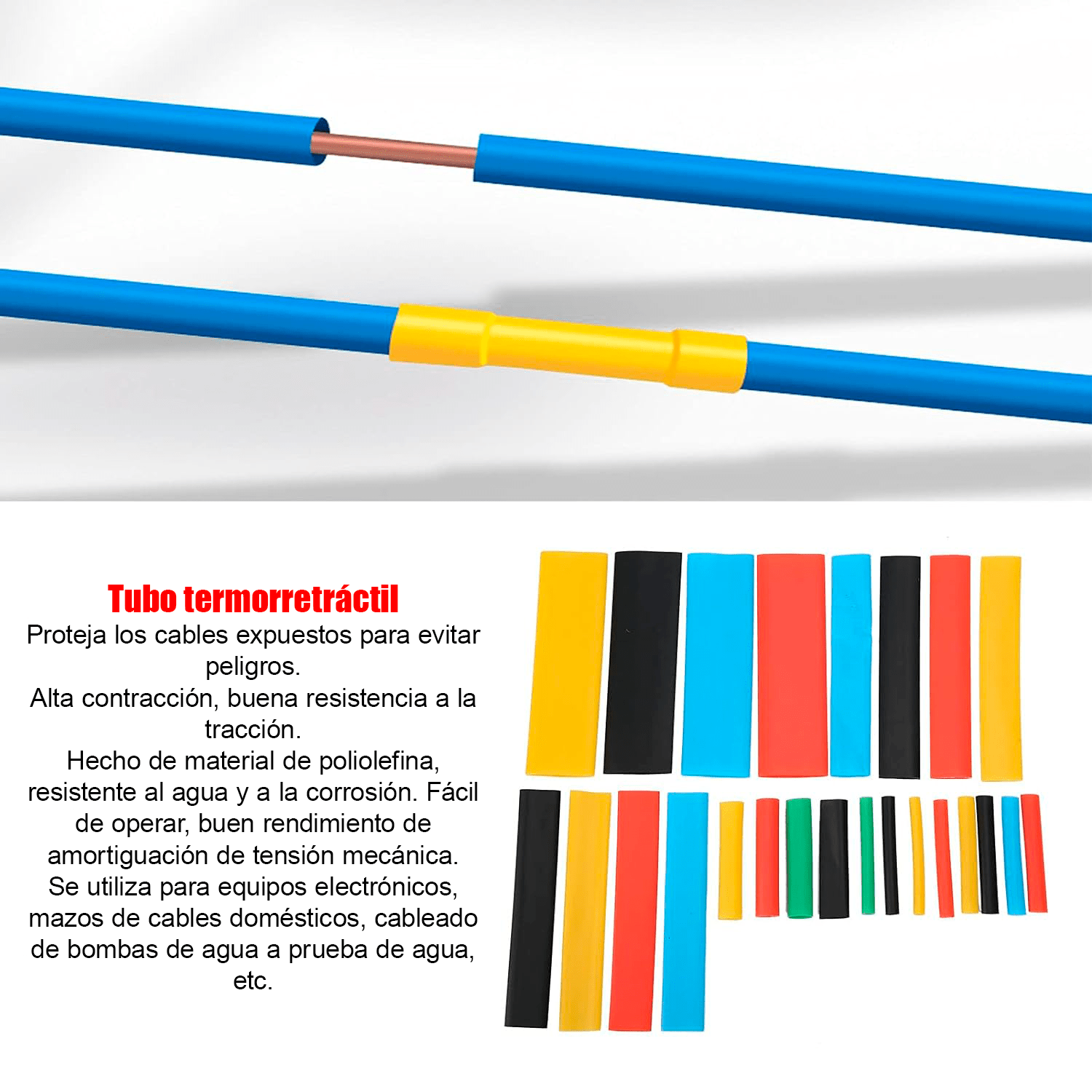 Termofit 328 Piezas Kit 8 Tamaños Termocontractil Thermofit - Tecneu